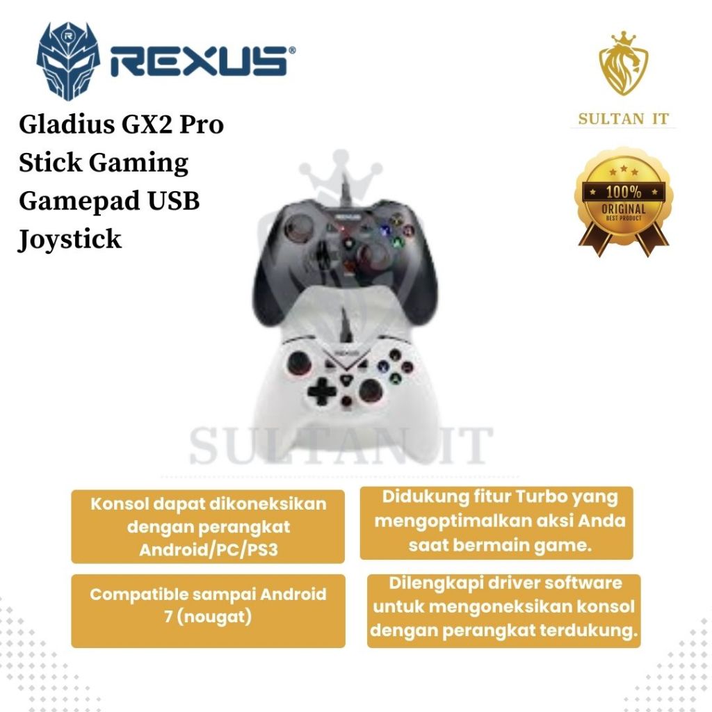Jual Rexus Gladius GX2 Pro Stick Gaming Gamepad USB Joystick Original ...