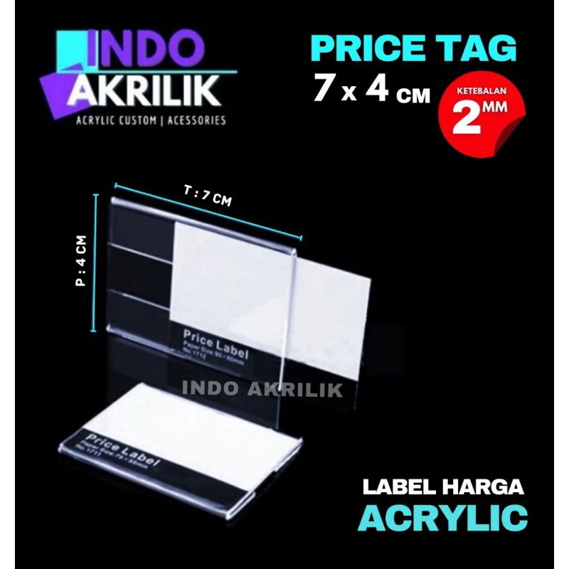 Jual LABEL HARGA DISPLAY PRICE TAG/NAME TAG HOLDER DISPLAY 7x4cm ...