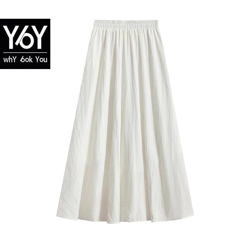 Jual Y6Y - skirt maxi putih / Rok A-Line panjang wanita korea Minimalis ...
