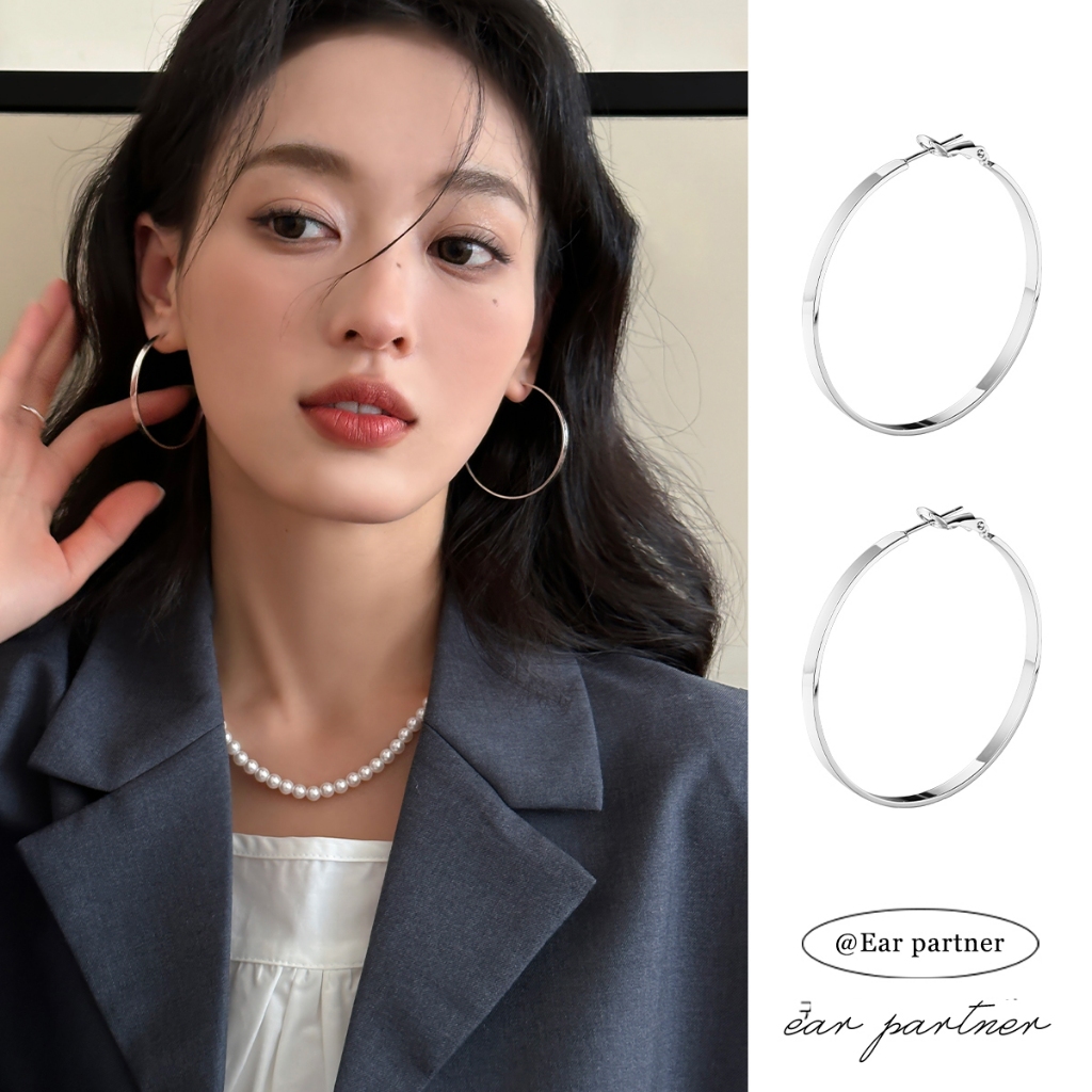 Jual Ear Partner Anting Hoop Besar Wanita 925 Perak Temperamen ...
