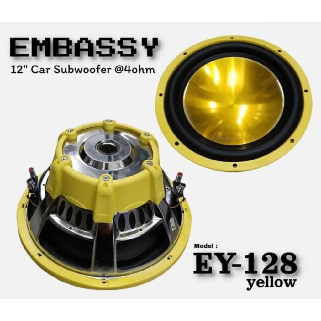 Jual SUBWOOFER EMBASSY 12 INCH EY 128 YELLOW | Shopee Indonesia