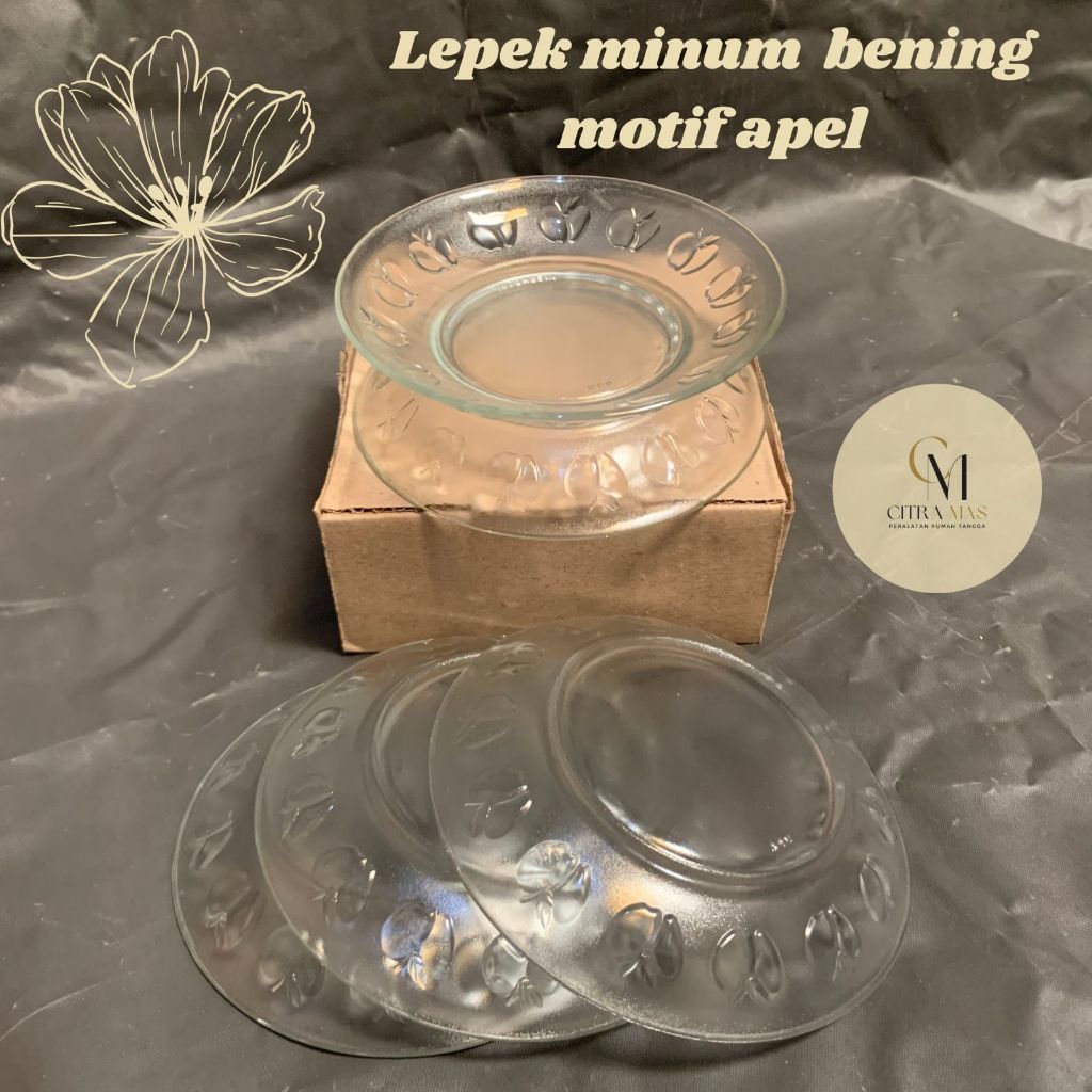 Jual (6 PCS) Lepek Apel / Lepek Kaca / Lepek Kopi / Lepek Teh / Lepek ...
