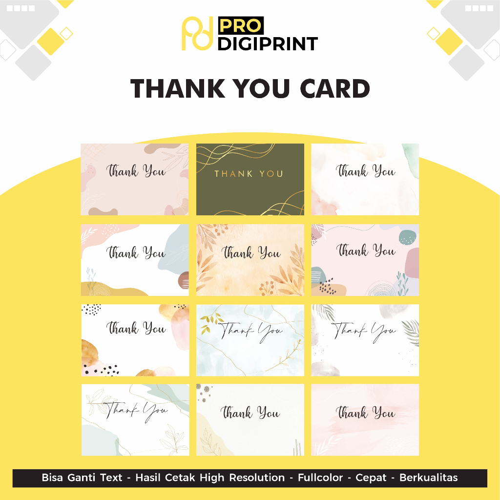 Jual Cetak Thank You Card Kartu Ucapan Custom A3+ Print 1 Sisi ( Pro Digiprint ) | Shopee Indonesia