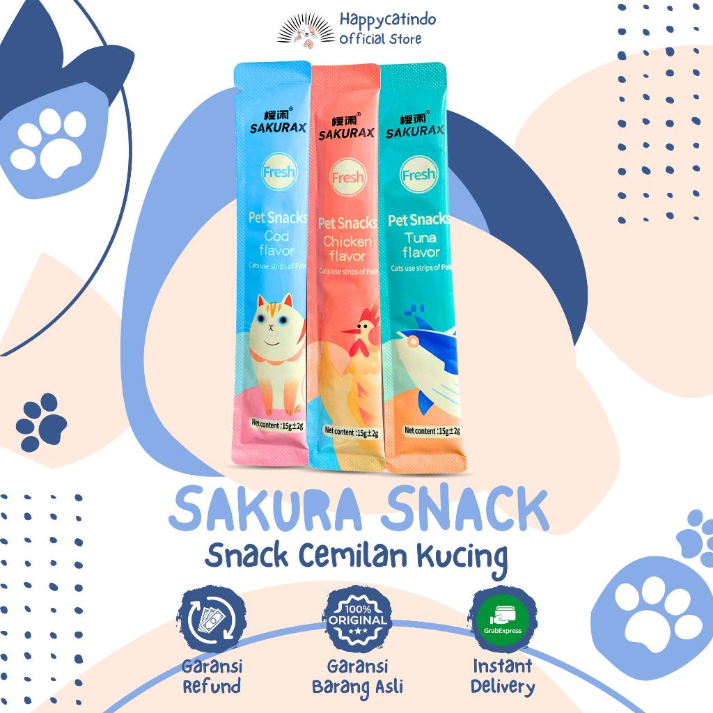 Jual Snack Creamy Kesukaan Anabul SAKURA 15 GR Kemasan Satuan | Shopee ...