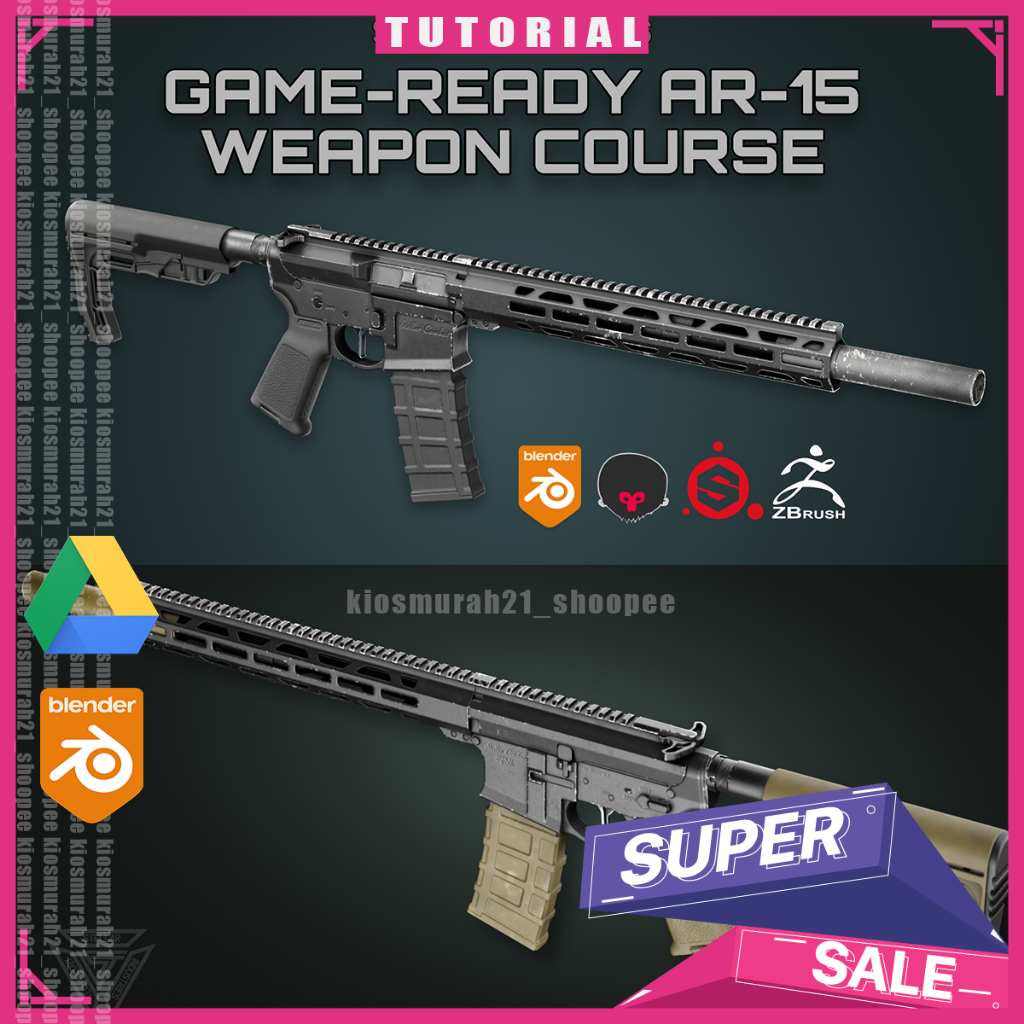 Jual Game Ready Ar-15 Weapon Course - Blender 3D Tutorial | Shopee ...