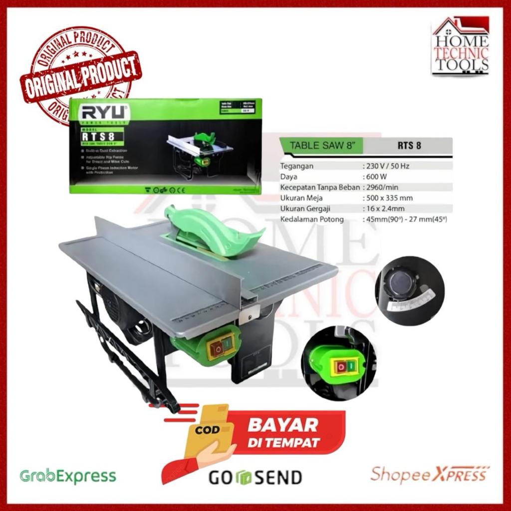 Jual RYU RTS 8 TABLE SAW 8 INCH / MESIN GERGAJI KAYU MEJA | Shopee ...