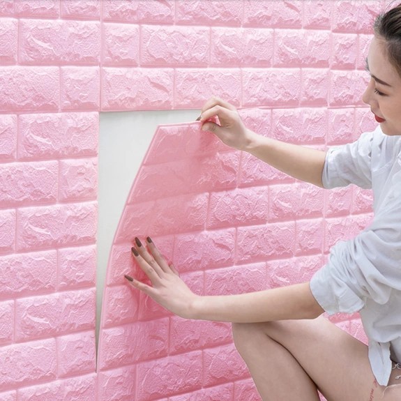 Jual Wallpaper Stiker Dinding 3D Motif Batu Bata Putih 38 X 70cm ...