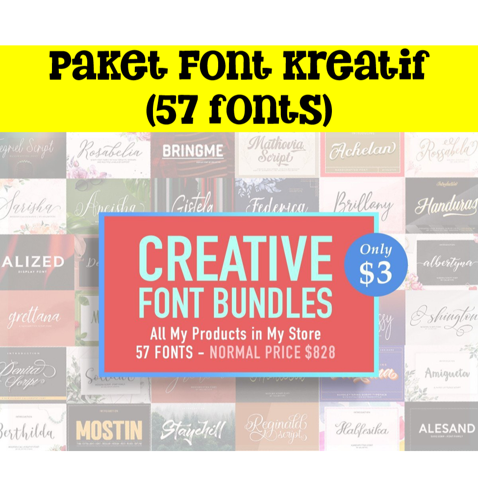 Jual Paket Font Kreatif (57 fonts) | Shopee Indonesia