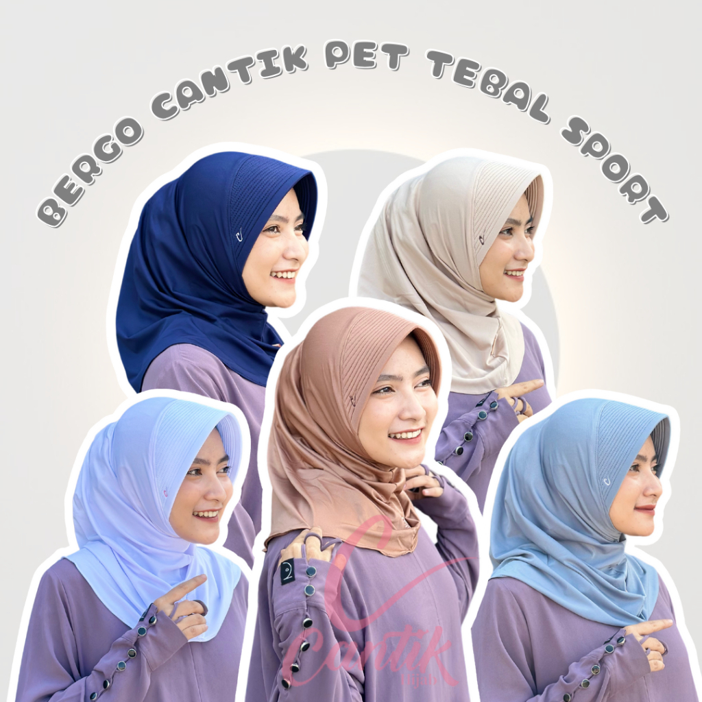 Jual Hijab Bergo Sport Pet Tebal/Jilbab Sport Pet Tebal | Shopee Indonesia