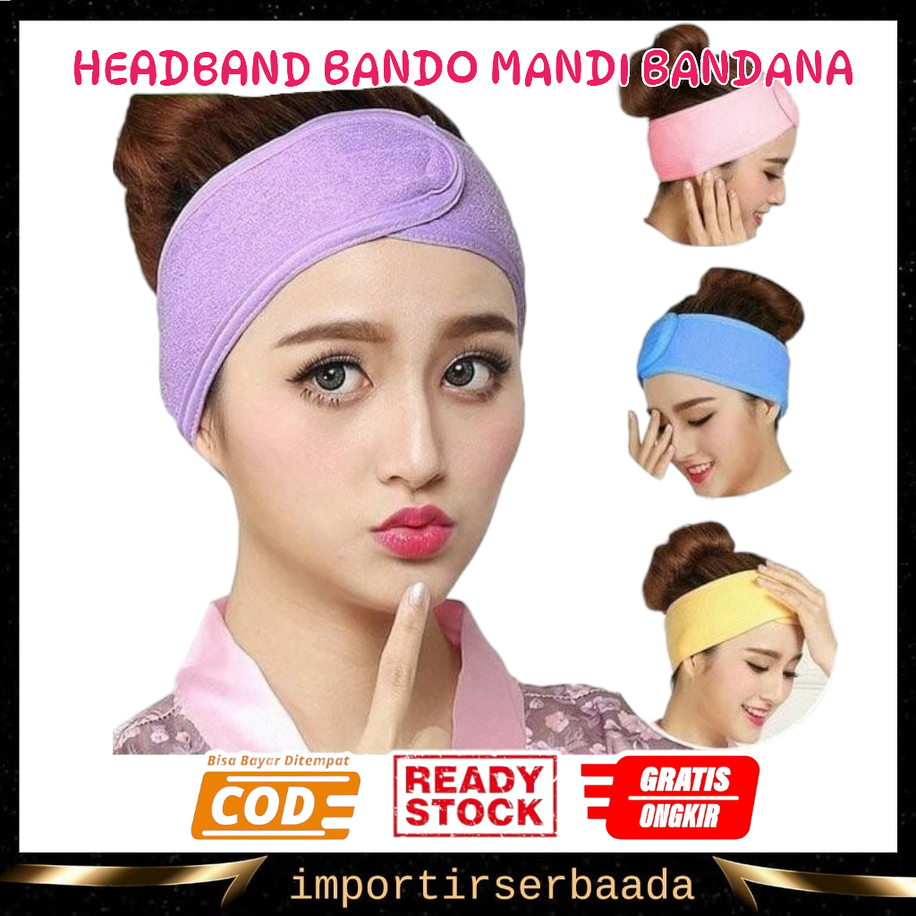Jual IMP- Headband Mandi Head band Facial Lucu Bando FACIAL HEADBAND ...