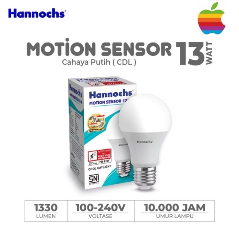 Jual Led Hannochs Motion Sensor 5w 9w 13w - Lampu Hannochs Motion Sensor Gerak | Shopee Indonesia