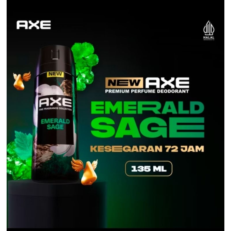 Jual AXE BODY SPRAY EMERALD SAGE 135ML | Shopee Indonesia