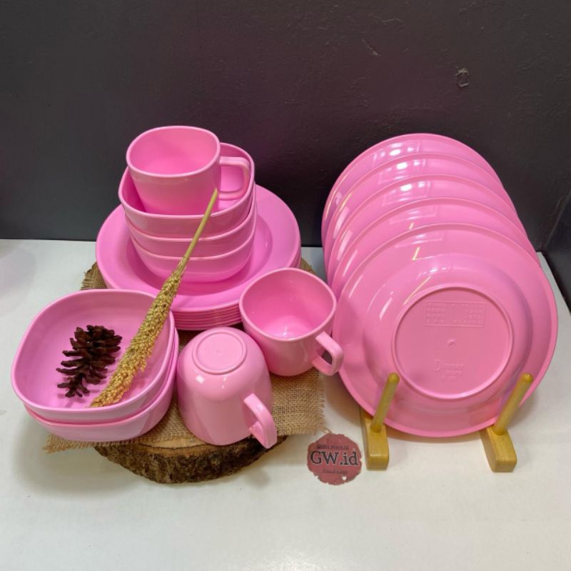 Jual Satu Set Piring Makan Melamine 9.inc-23.cm ( merek Dinner)// Paket ...