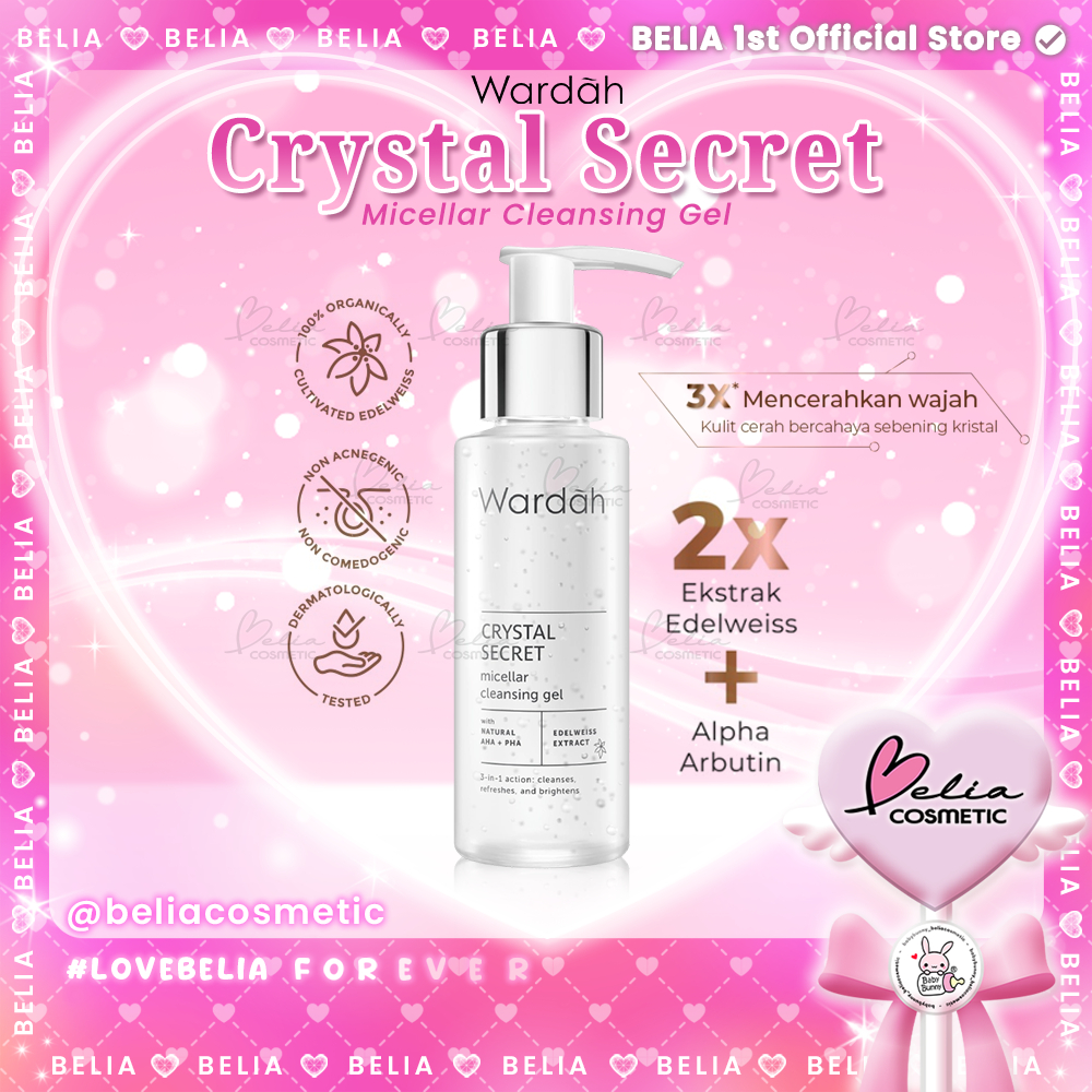 Jual BELIA WARDAH Crystal Secret Micellar Cleansing Gel 95 ml - Micellar untuk kulit berminyak ...