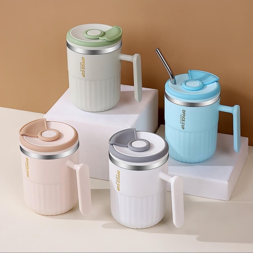 Jual Mug Stainless Steel SUS 304 Ukuran 500ml Dengan Gagang Aestetic ...