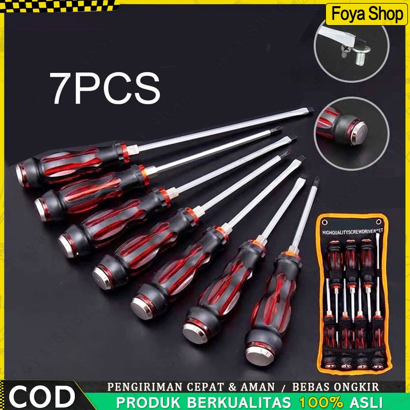 Jual Set 7 obeng ketok dengan obeng berbentuk salib hati dengan port ...