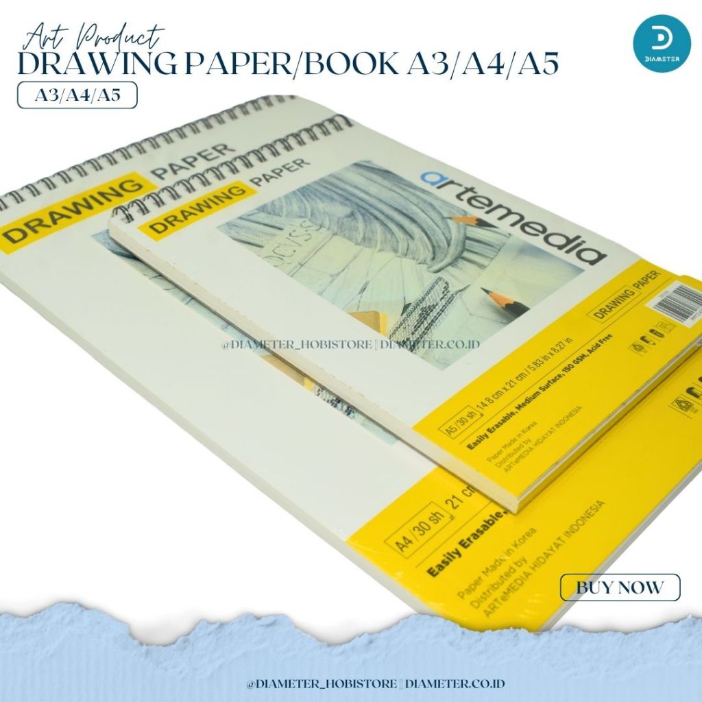 Jual Artemedia Drawing Paper Book A3/A4/A5 Wire Bound Sketchbook ...