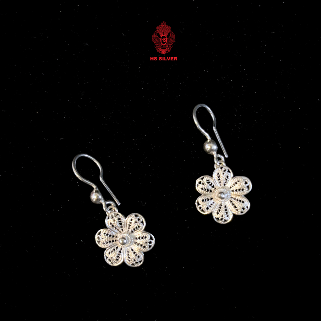 Jual Anting Perak Asli 925 Filigree Model Bunga Flat | HS SILVER ...
