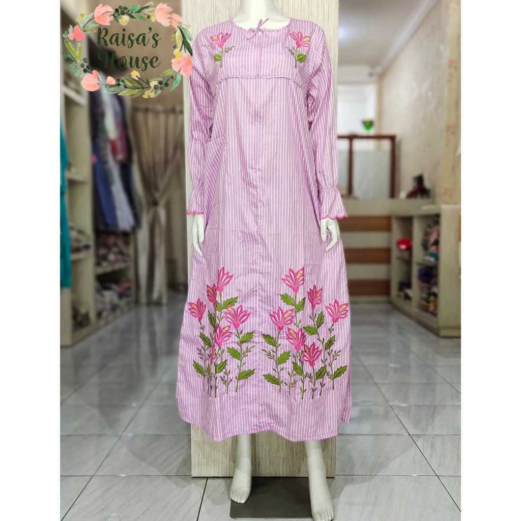Jual DASTER LONGDRESS BORDIR KHAS MALANG - LENGAN PANJANG | SALUR ...