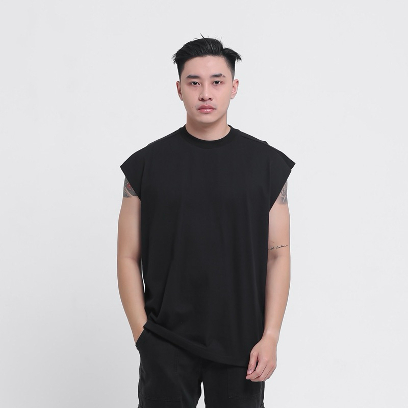 Jual Heyplain Kaos Tanktop Hitam Oversized - Cotton Combed 24s | Shopee ...
