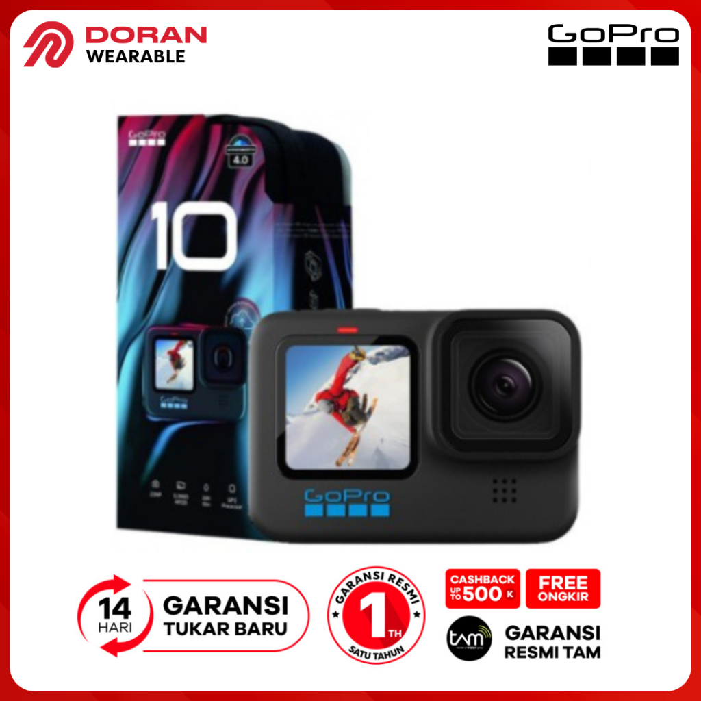Jual GoPro Hero 10 Black 5.3K / Go Pro Kamera Action - Garansi Resmi TAM 1 Tahun | Shopee Indonesia