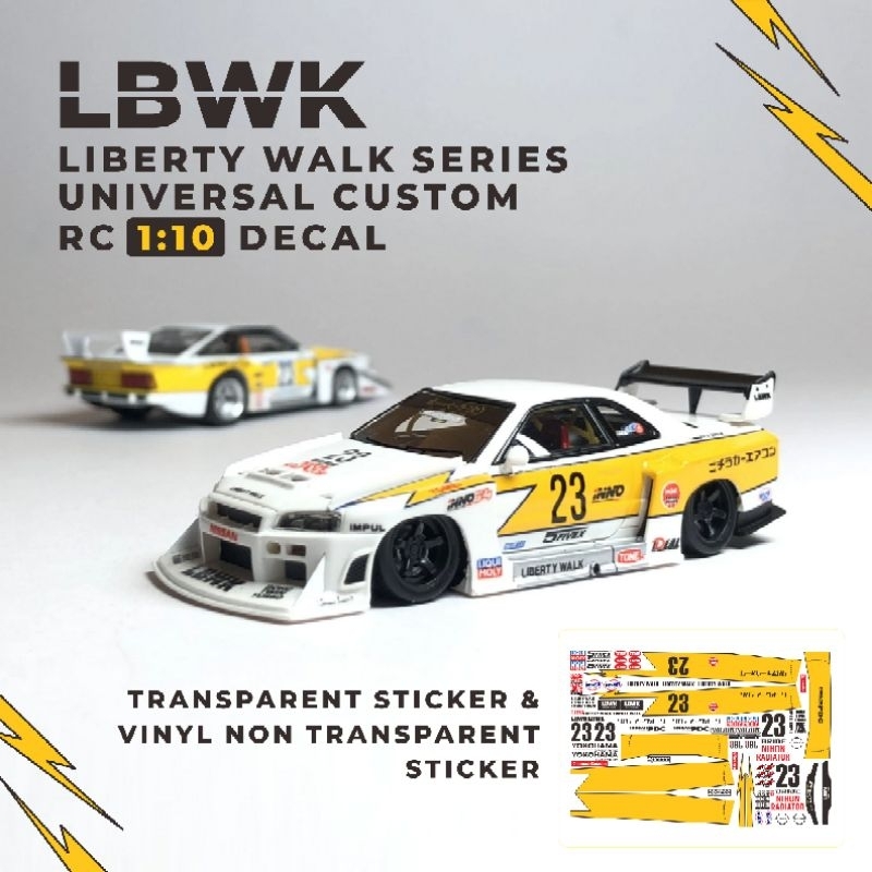 Jual Liberty Walk Decal Stiker Vinyl LBWK Custom RC 1:10 | Shopee Indonesia