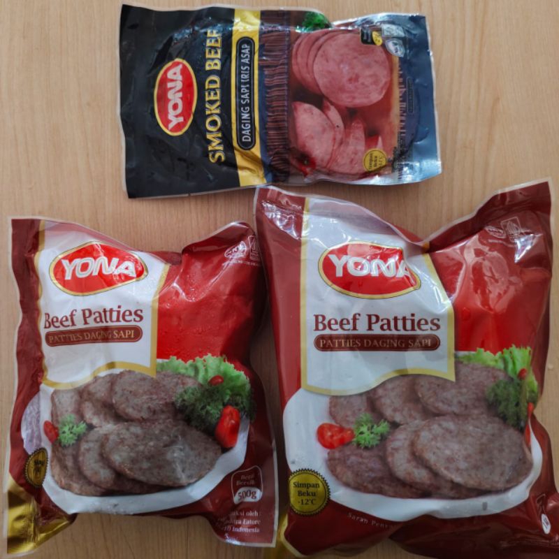 Jual Yona Smoked Beef 250Gram & Beef Patties 500Gram + 1Kg | Shopee ...