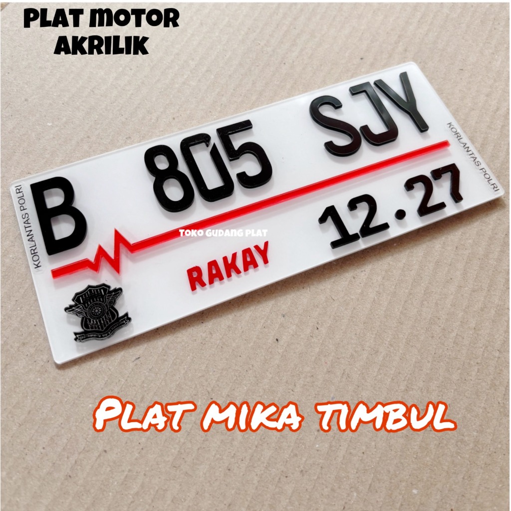Jual PLAT MOTOR AKRILIK TIMBUL CUSTOM PROSES 1-2 HARI RAPIH | Shopee ...
