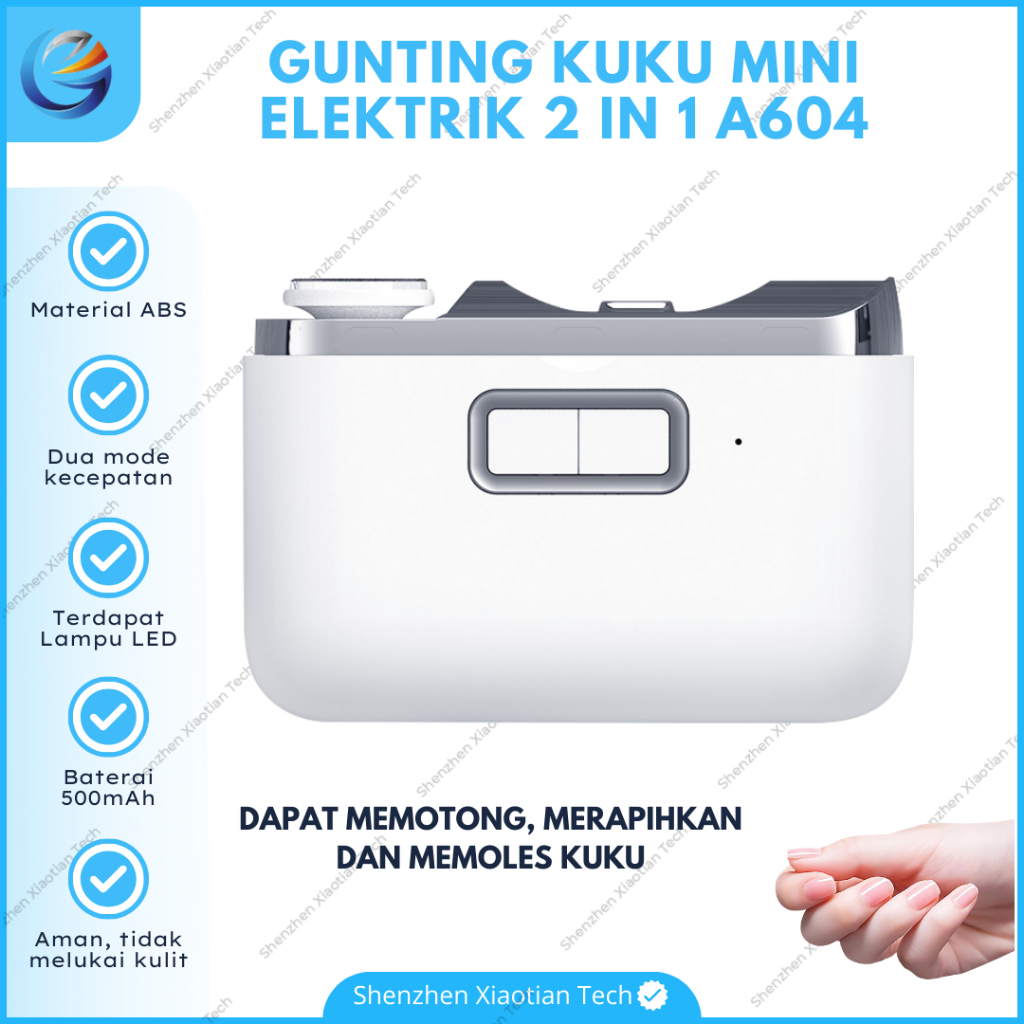 Jual Gunting Kuku Elektrik LED A604 Portable | Nail Clipper Manicure ...