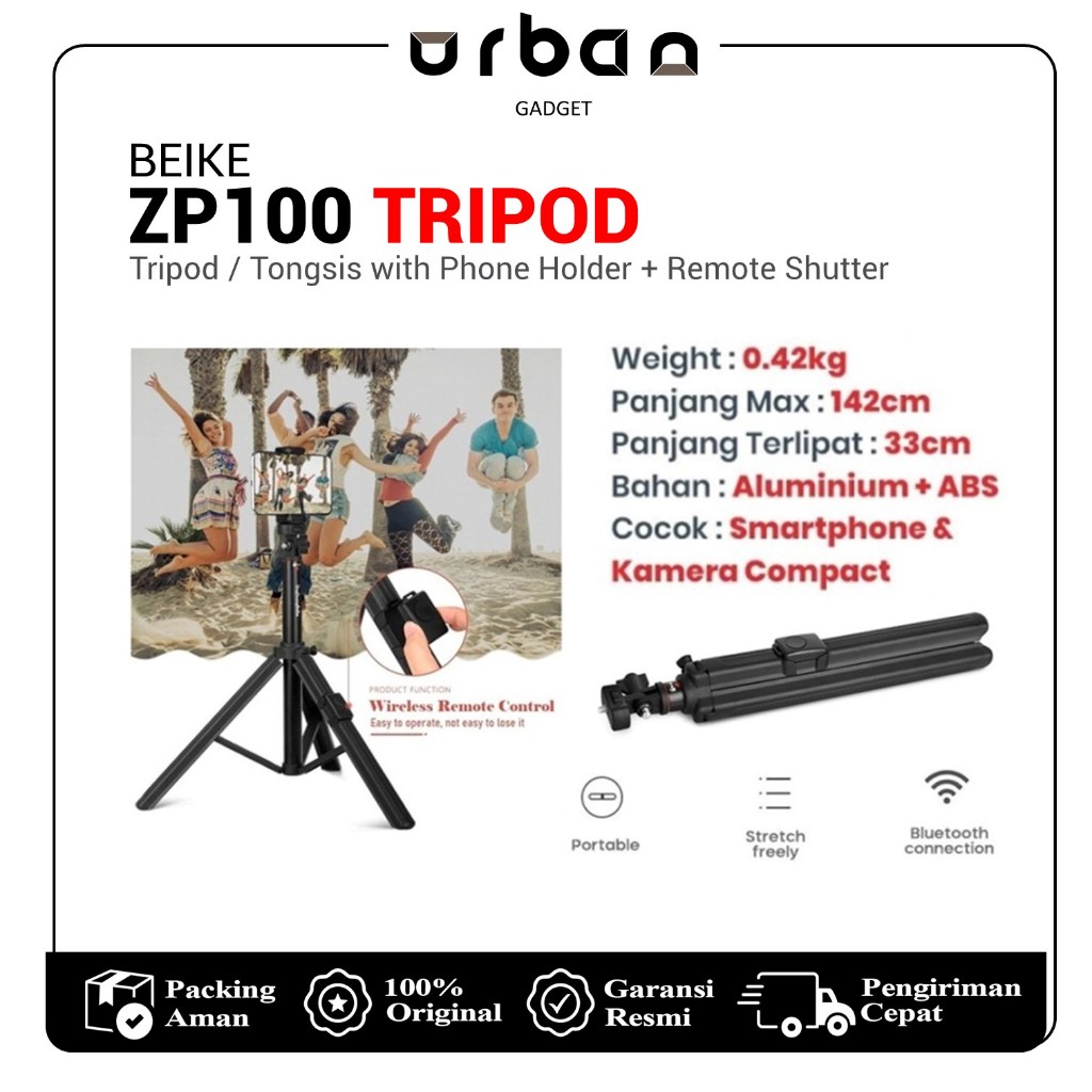 Jual Beike ZP100 Tripod Tongsis for Smartphone & Compact Camera ...
