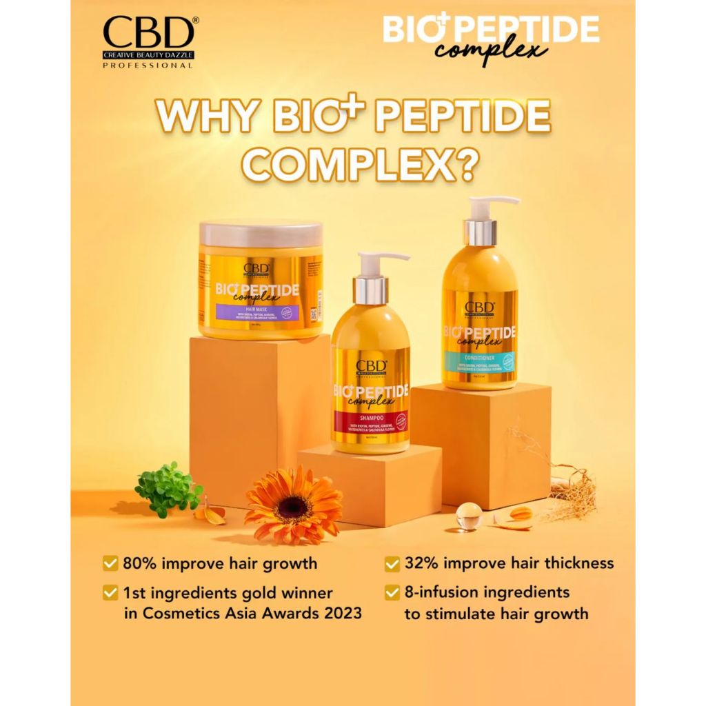 Jual CBD BIO+PEPTIDE COMPLEX Shampoo | Conditioner | Hair Mask | Hair Tonic for Hair Fall ...