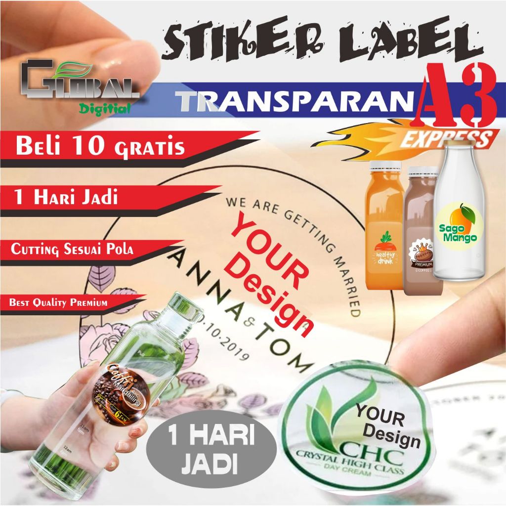 Jual CETAK STIKER LABEL TRANSPARAN / LABEL TRANSPARAN / LABEL PRODUK ...