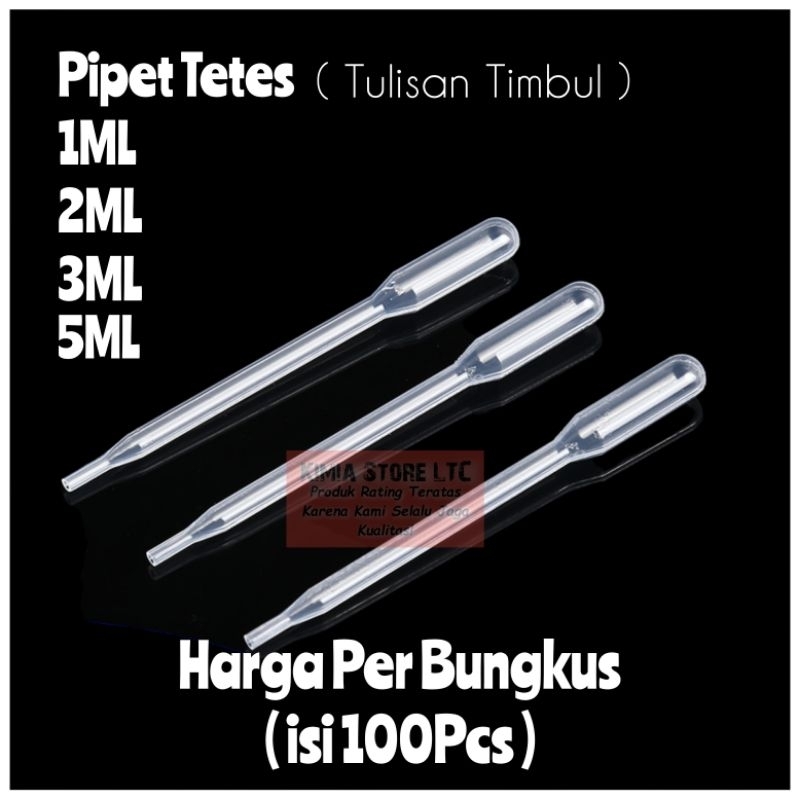 Jual PIPET TETES PLASTIK 1ML, 2ML, 3ML ( ISI 100PCS ) / DROP PIPETTE ...