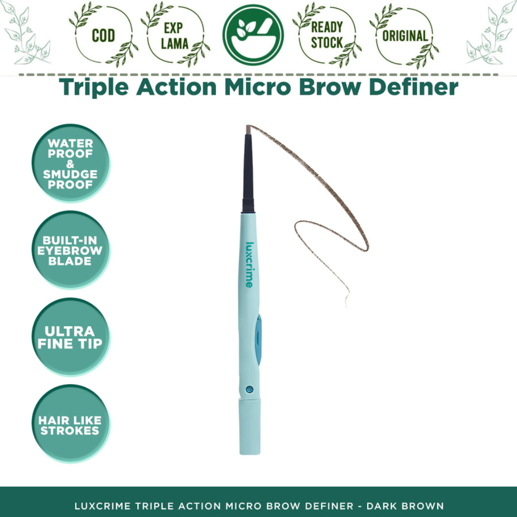 Jual LUXCRIME TRIPLE ACTION MICRO BROW DEFINER EYEBROW PENCIL PENSIL ...