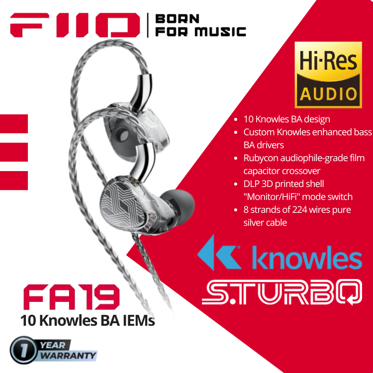 Jual FiiO FA19 / FA-19 / FA 19 10 Knowles Balanced Armature In Ear Monitor IEM Earphone with ...
