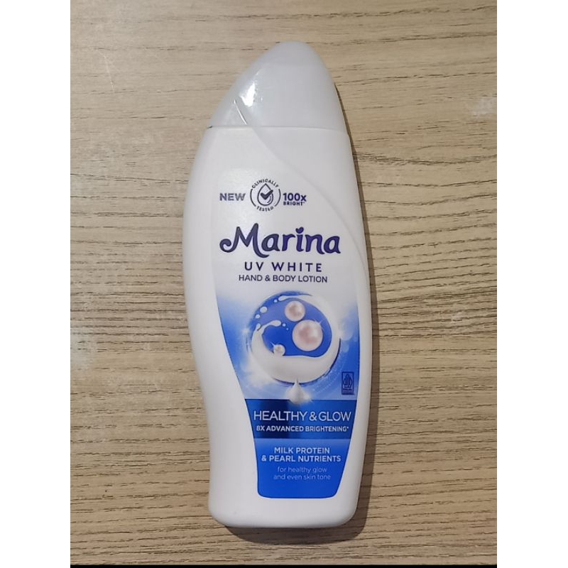 Jual Marina hand body 185 ml UV white healthy glow | Shopee Indonesia