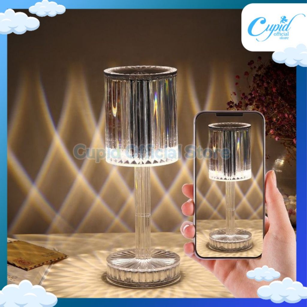 Jual CUPID LAMPU MEJA CRYSTAL LED AKRILIK DIAMOND HIAS TIDUR RAINBOW 16 ...