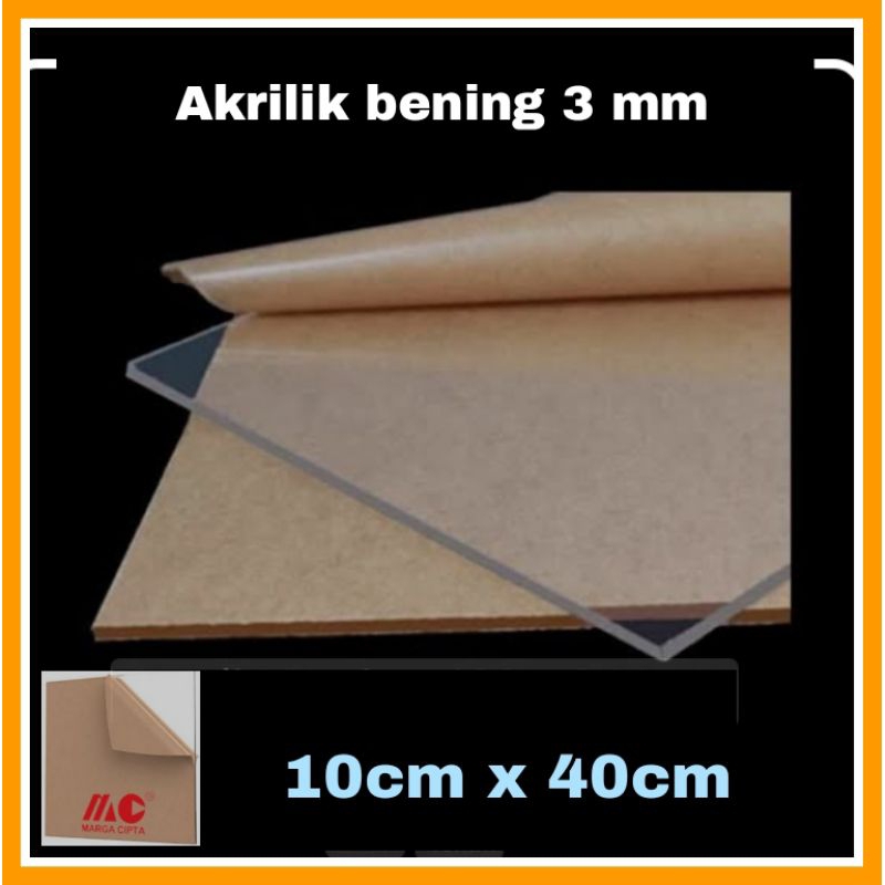Jual Akrilik bening 3mm ukuran 10x40/Acrylic lembaran bening tebal 3mm | Shopee Indonesia