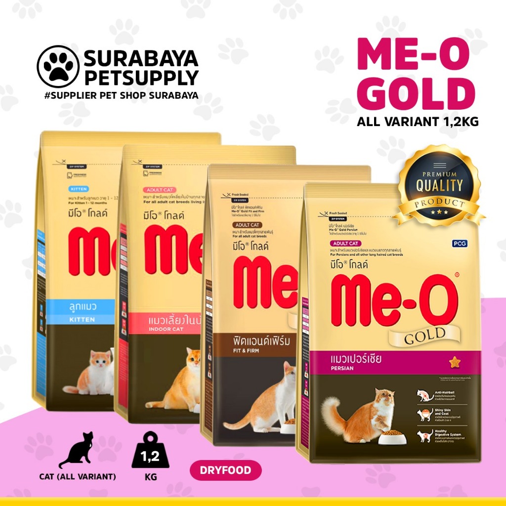 Jual Meo gold dryfood all variant 400Gram 1,2KG - Me-o gold dry food ...