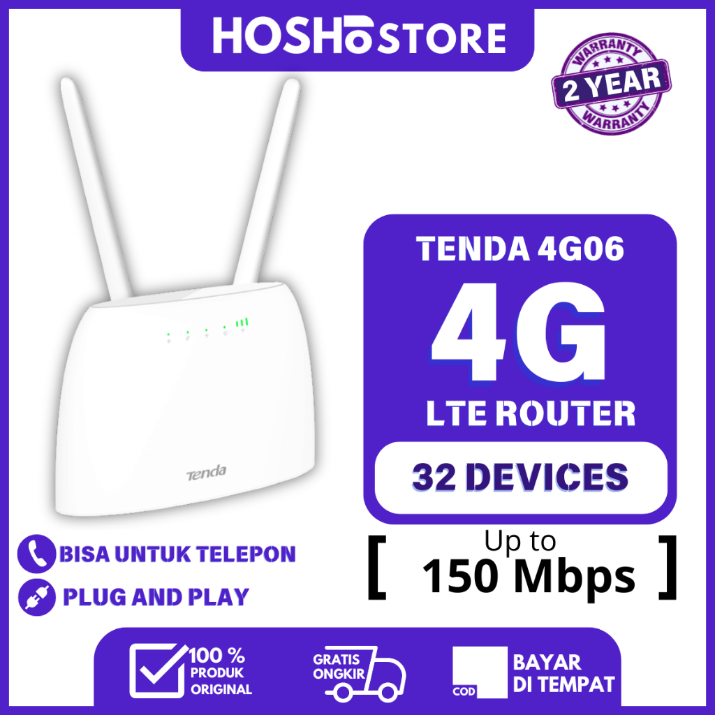 Jual ROUTER Internet 4G Bisa Telepon Tenda 4G06 3G/4G N300 RJ11 Wi-Fi 4G VoLTE Router | Shopee ...