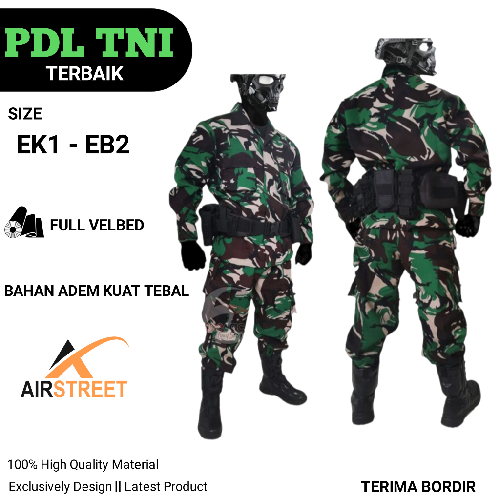 Jual Setelan Baju Celana PDL TNI Bahan Velbed Premium Loreng Malvinas/PDL Tempur TNI AD/PDL ...