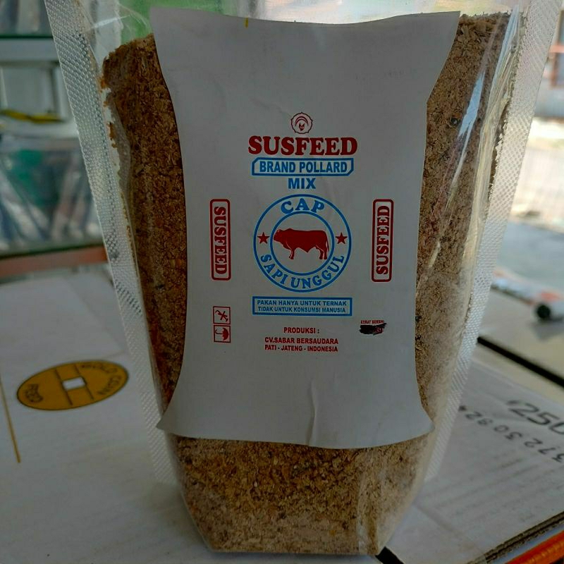 Jual Brand Pollard Mix REPACK 1 kg Susfeed pakan sapi, kambing, domba ...