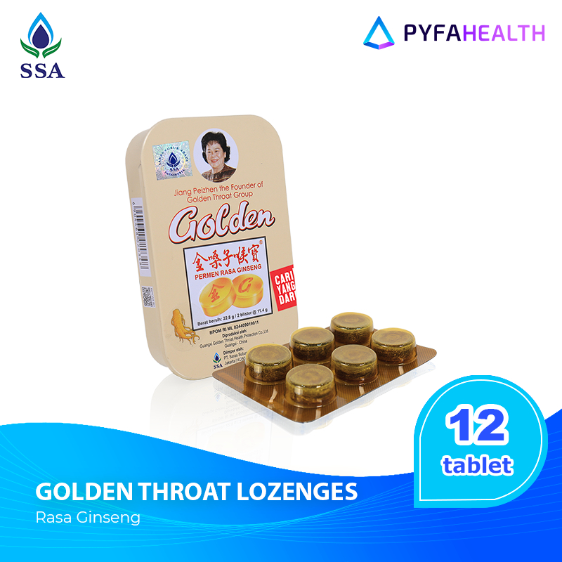 Jual Golden Throat Lozenges Ginseng untuk Sakit Tenggorokan - 12 Tablet ...