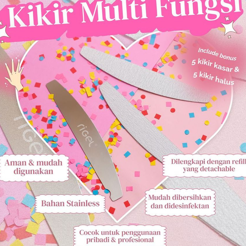 Jual RIGEL SET METAL NAIL FILE STAINLESS / KIKIR KUKU REFFIL/REFIL ...