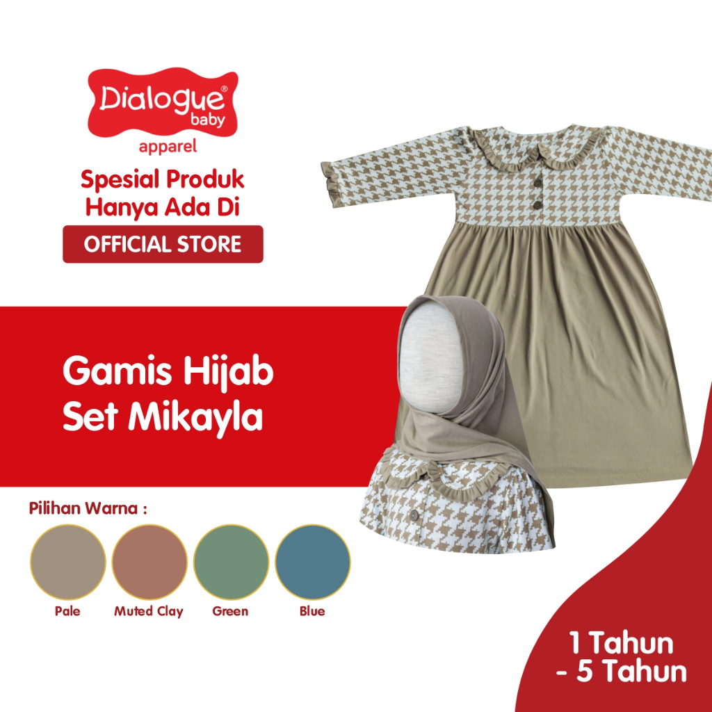 Jual Dialogue Baby Gamis Hijab Set Mikayla - DFB0340 DFB0341 DFB0342 ...