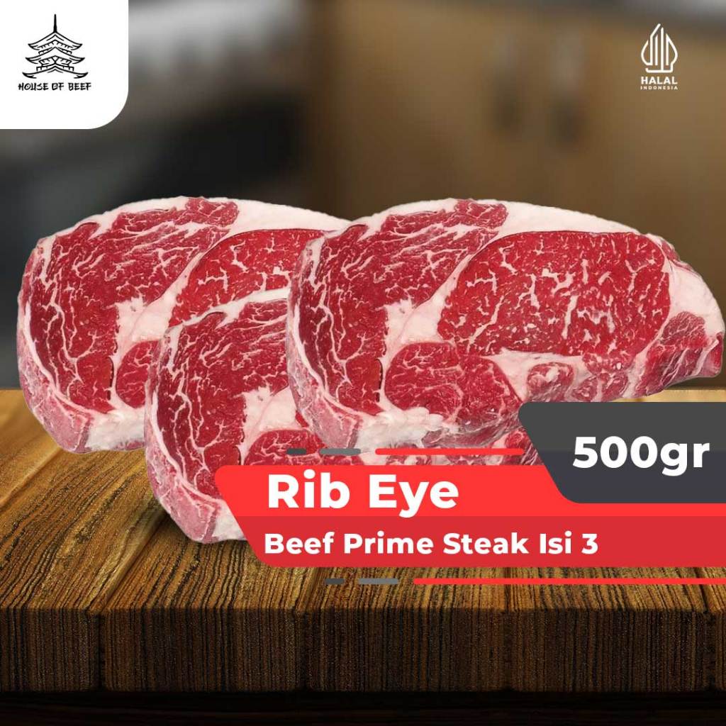 Jual Daging Sapi Rib Eye Beef Steak AUS Grade A Isi 3 pcs 500gr ...
