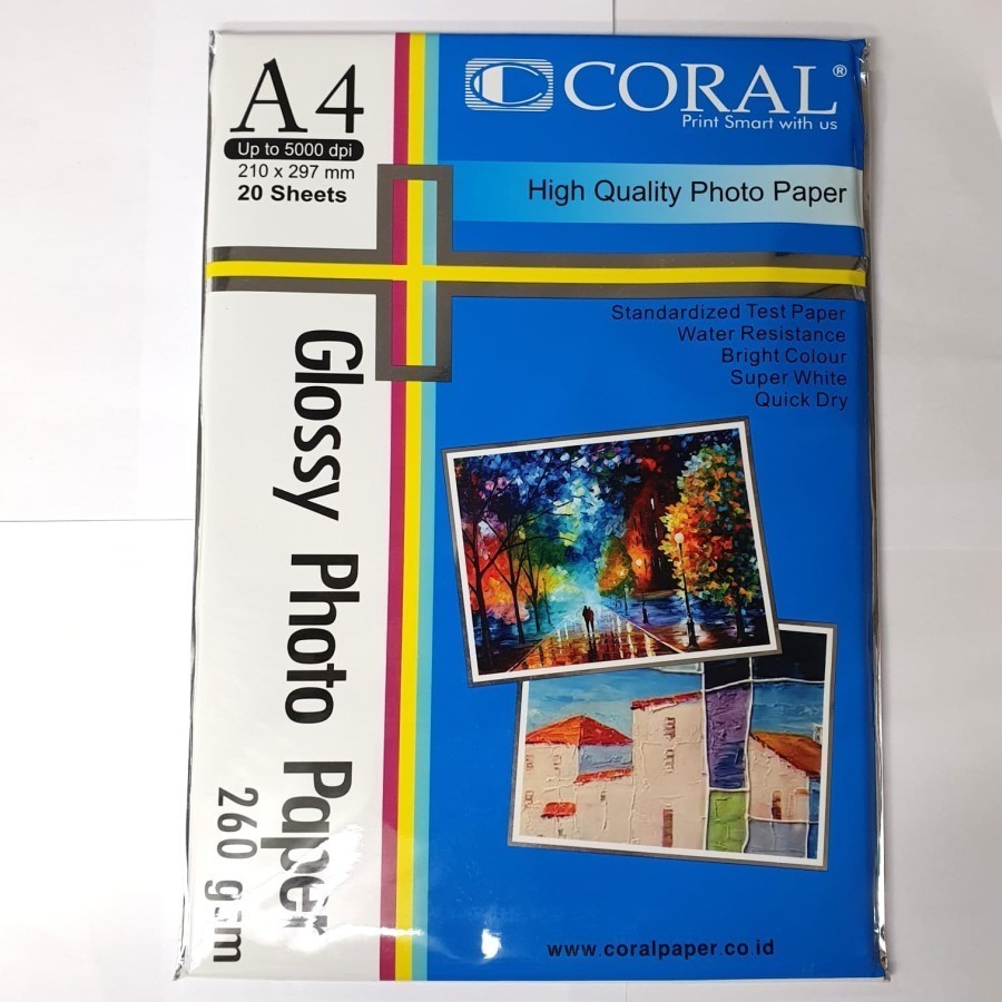 Jual CORAL GLOSSY PHOTO PAPER 260gsm A4 | Shopee Indonesia