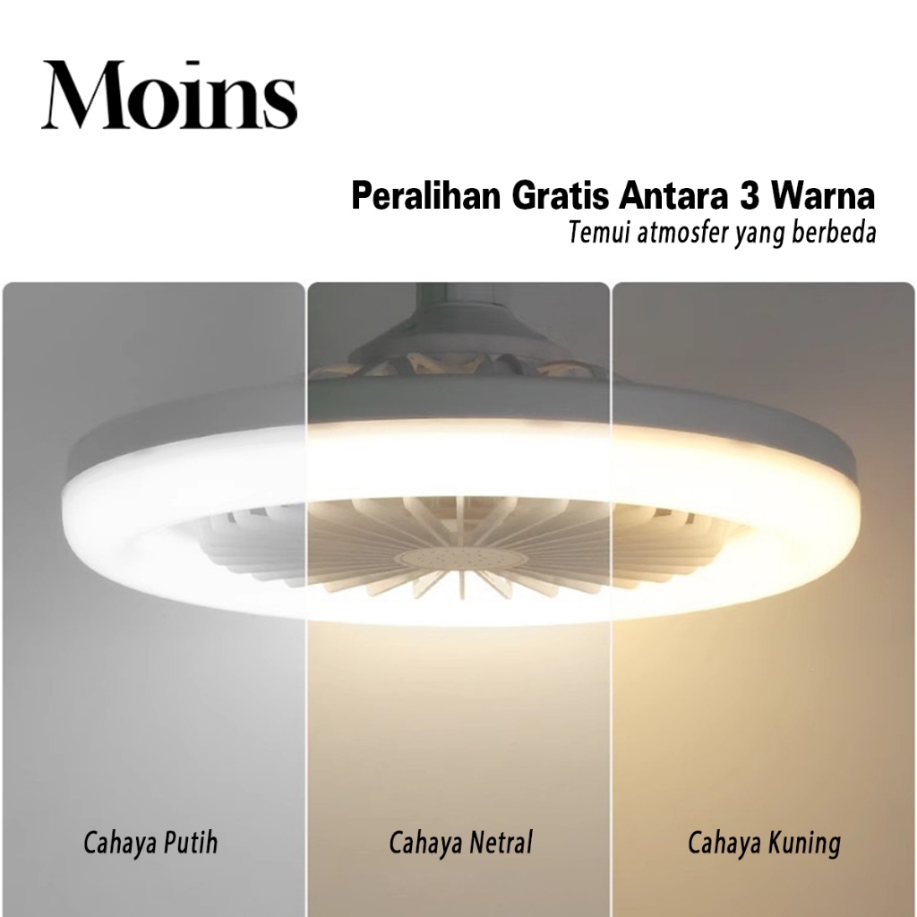 Jual Lampu Kipas AC Remote Multifungsi 30W 2in1 LED Smart Fan Light ...