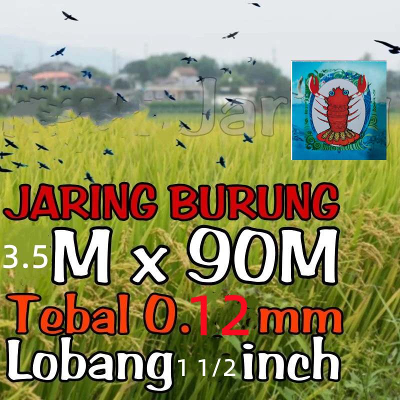 Jual JARING PADI SAWAH SENAR 0.12mm 3.5x90m JARING BURUNG PIPIT DAN ...