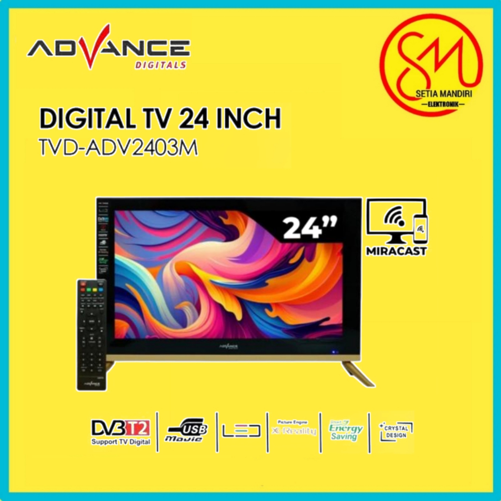 Jual ADVANCE LED TV Digital HD 24 Inch ADV-2403M MIRACAST BISA KONEK HP ...
